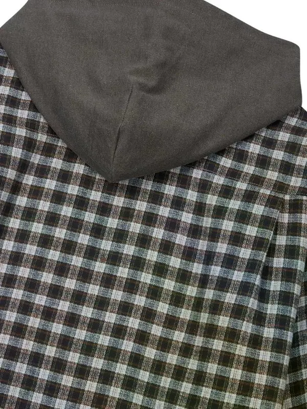 STUDIO TOMBOY Hooded Check-pattern Shirt