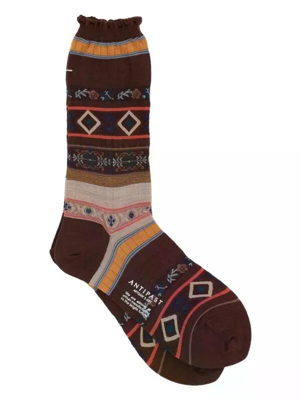 ANTIPAST Patterned Socks - Brown