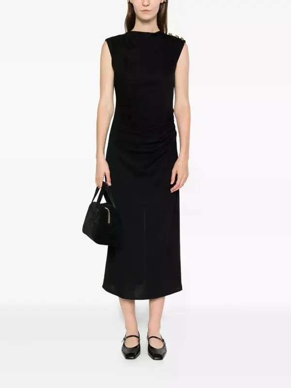 Marella Draped Button Embellished Dress