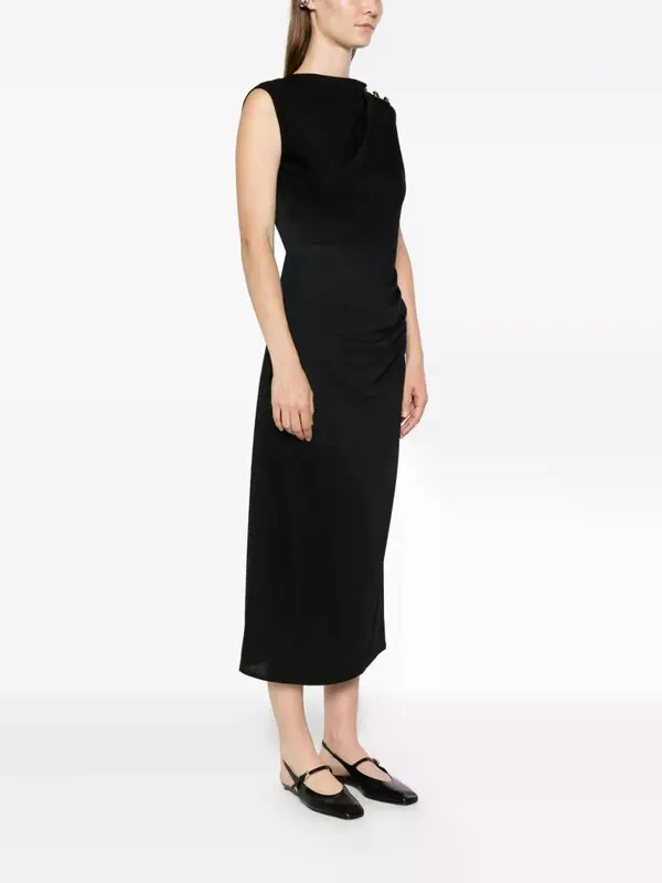 Marella Draped Button Embellished Dress
