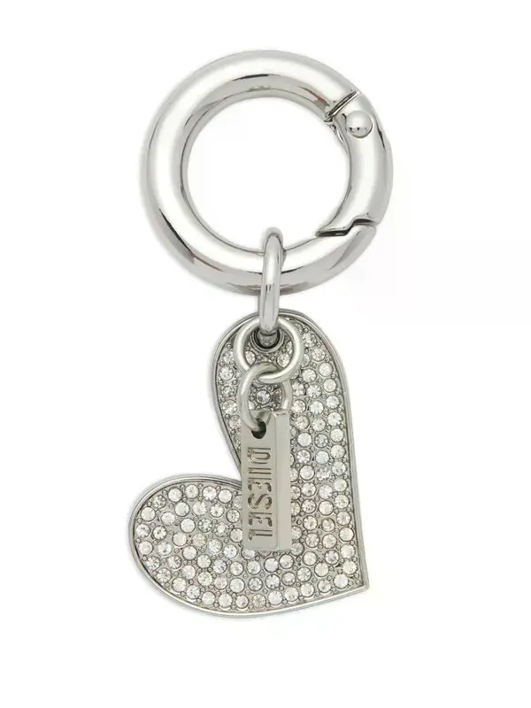 DIESEL® Heart Charm Keyring - Silver