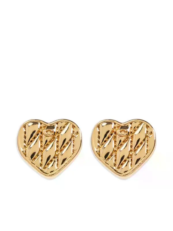 COACH Heart-shaped Stud Earrings - Gold