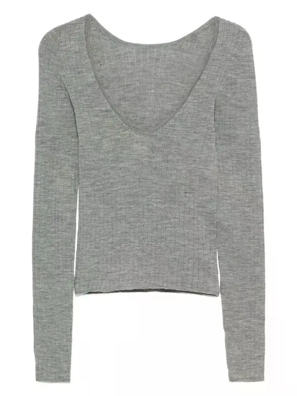 TELA Scoop-back Long Sleeve Top