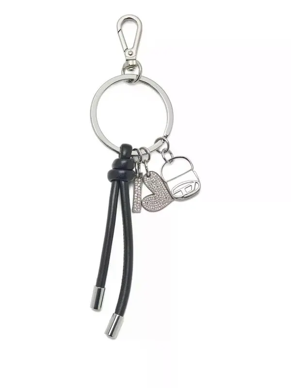 DIESEL® Heart Charms Keyring - Silver