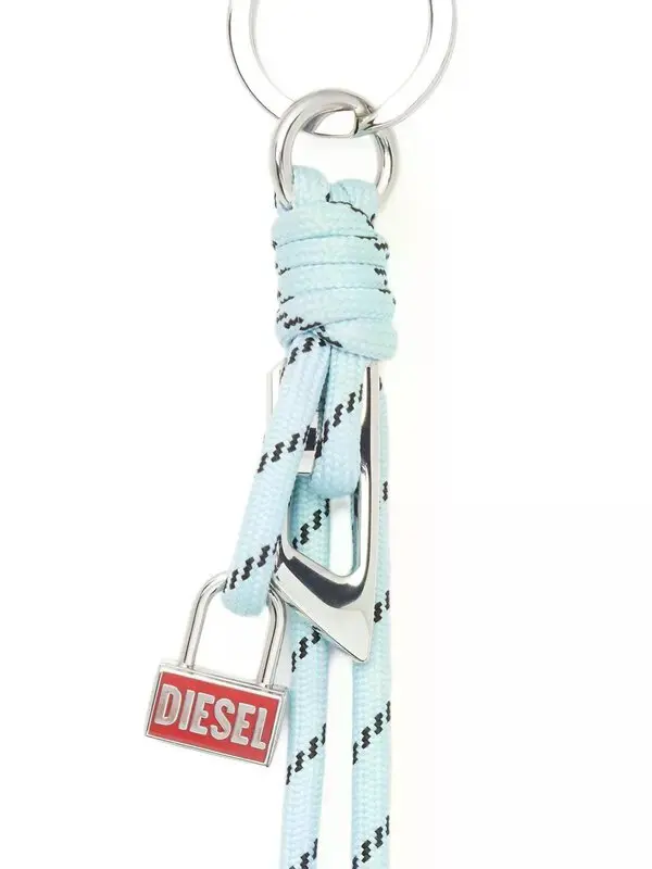 DIESEL® Padlock Rope Charm Keyring - Blue