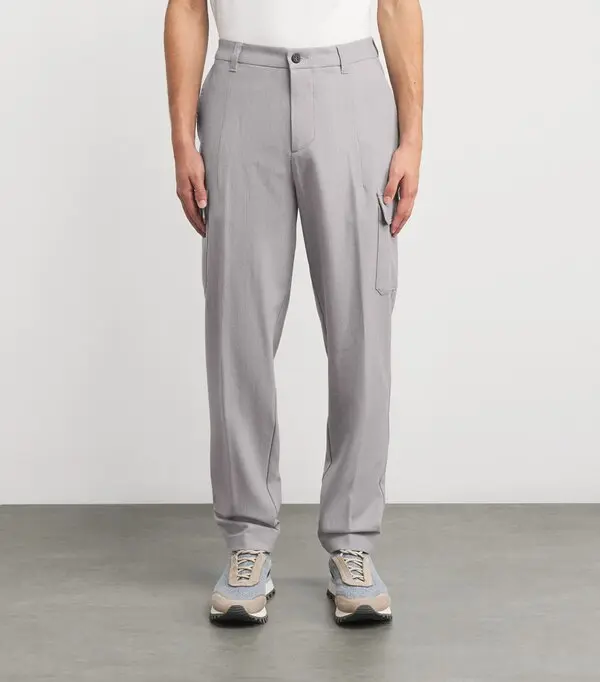 Eleventy Stretch-wool Cargo Trousers