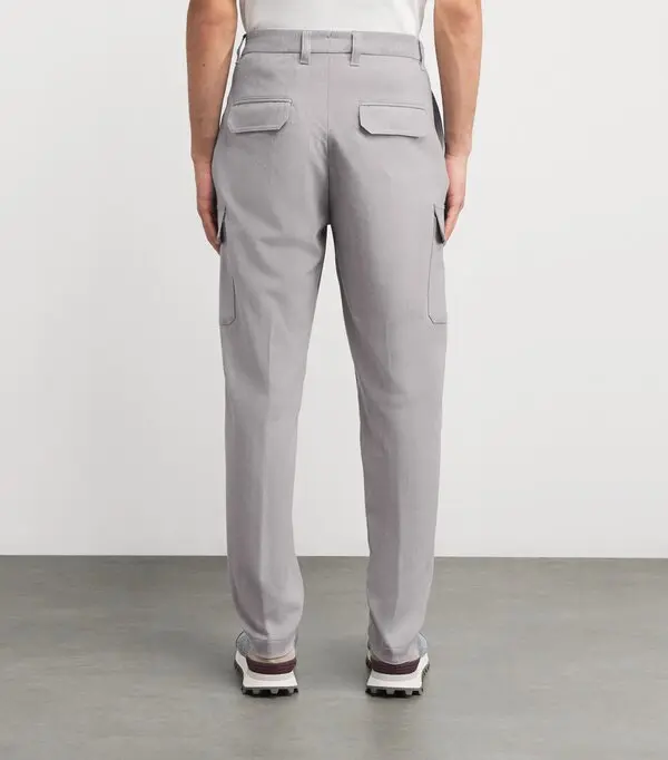 Eleventy Stretch-wool Cargo Trousers