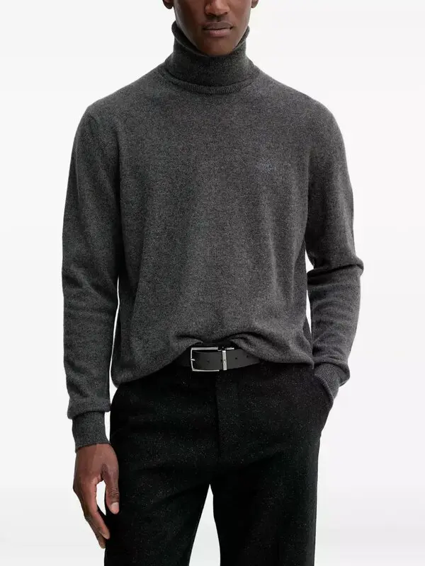 Bally Logo-embroidered Roll-neck Sweater - Grey