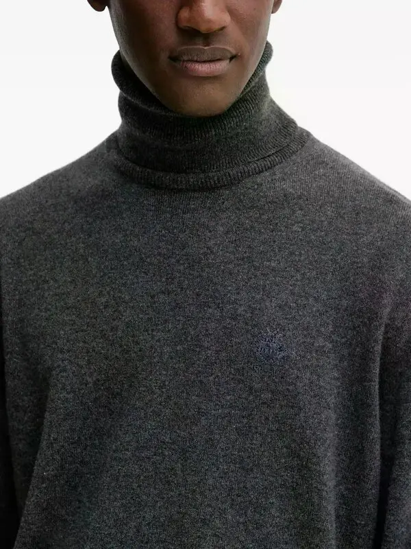 Bally Logo-embroidered Roll-neck Sweater - Grey