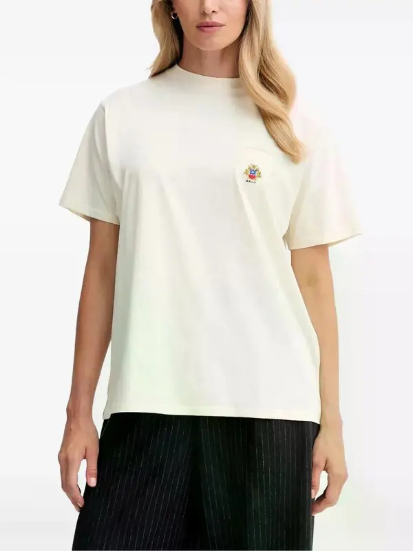 Bally Logo-embroidered T-shirt - Neutrals