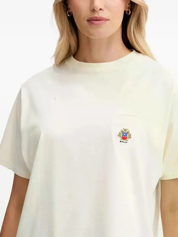 Bally Logo-embroidered T-shirt - Neutrals