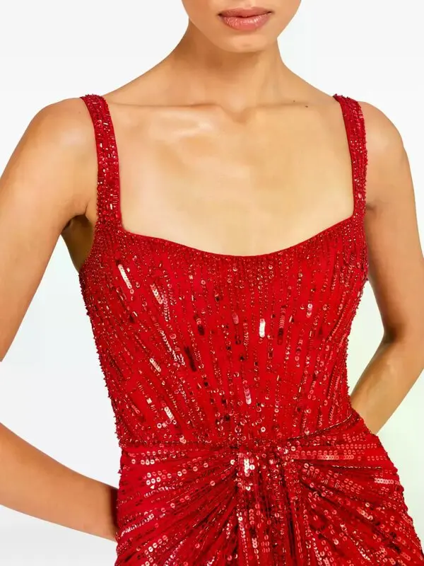 Jenny Packham Sequin Embellished Chrissy Gown - Red