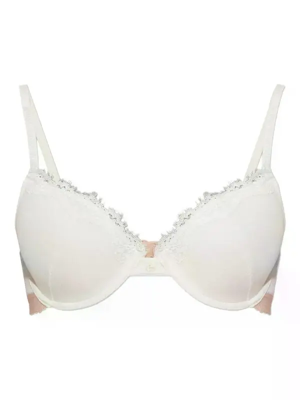 Emporio Armani Lace Trim Bra - White