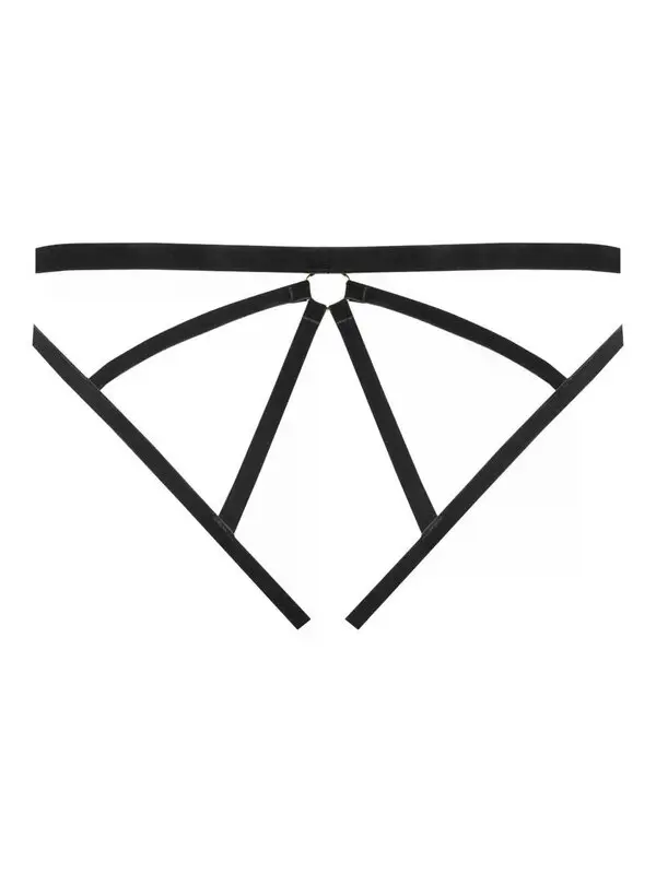 MAISON CLOSE Velvet Open Briefs - Black