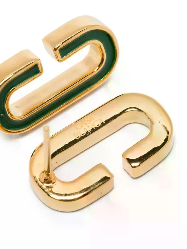 Casablanca Enamelled C-shape Earrings