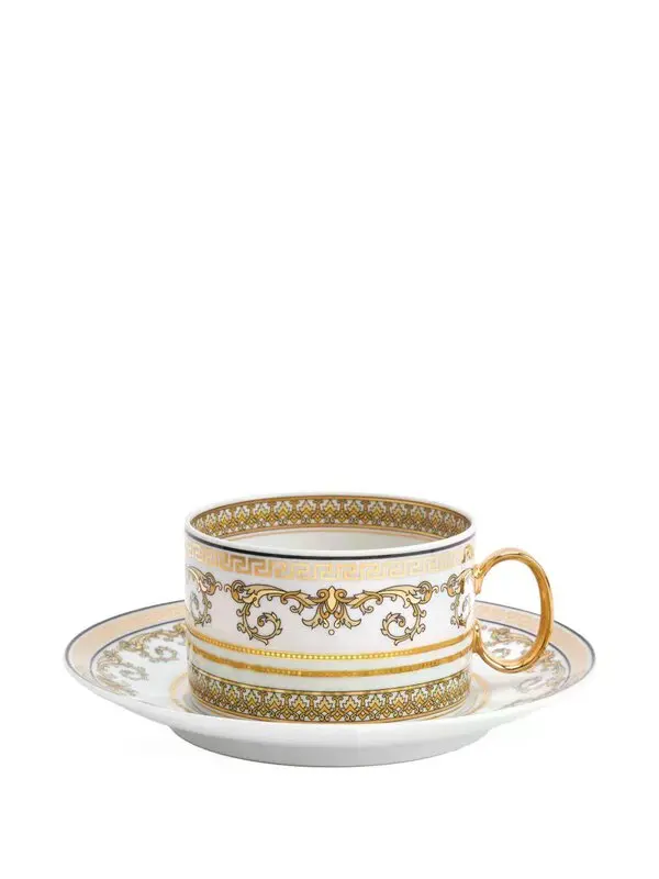 Versace Virtus Gala Tea Cup & Saucer - White