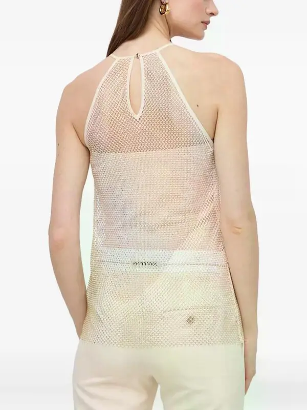 Patrizia Pepe Crystal-embellished Mesh Halterneck Top