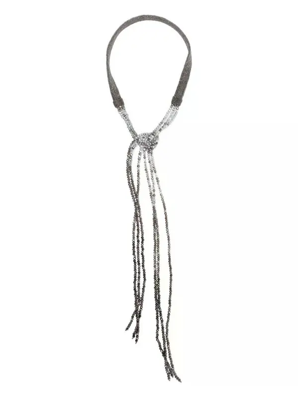 Peserico Bead-embellished Necklace - Silver