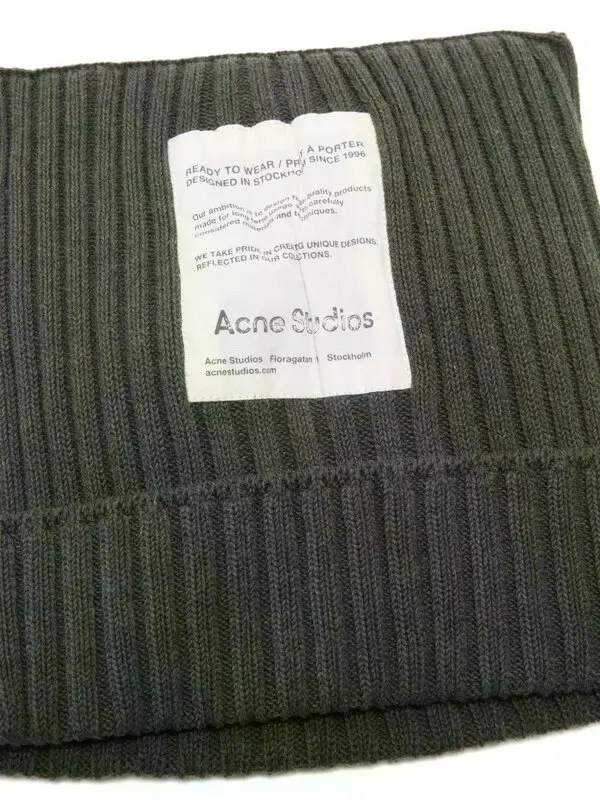 Acne Studios Ribbed Beanie - Green