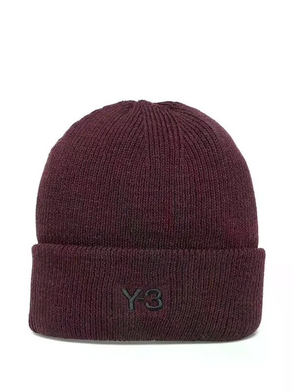 Y3 Embroidered-logo Beanie - Purple