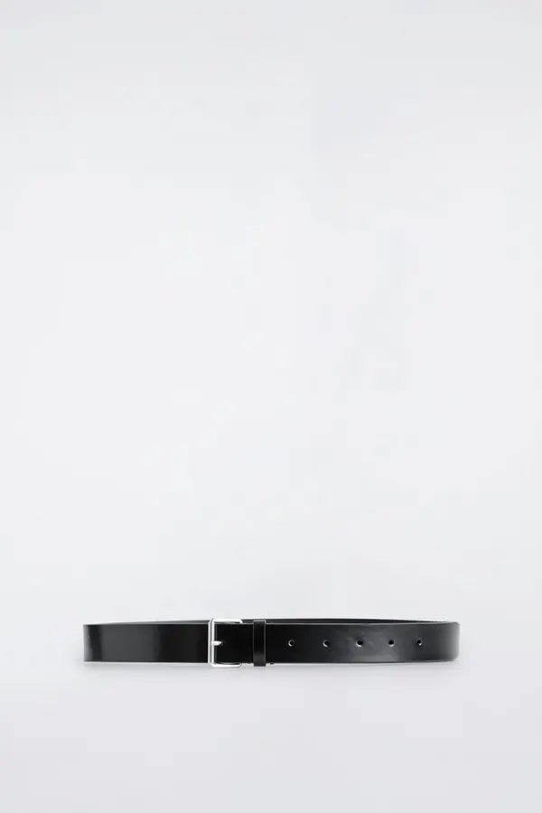 Cos Signature Leather Belt - Black