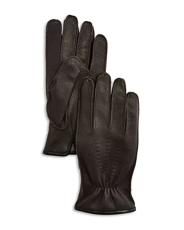Bloomingdale'S Leather Gloves Exclusive - Deep Brown