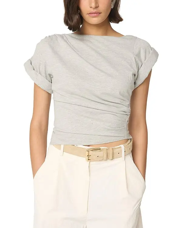 THE LINE BY K Francie Ruched Tee - Heather Grey