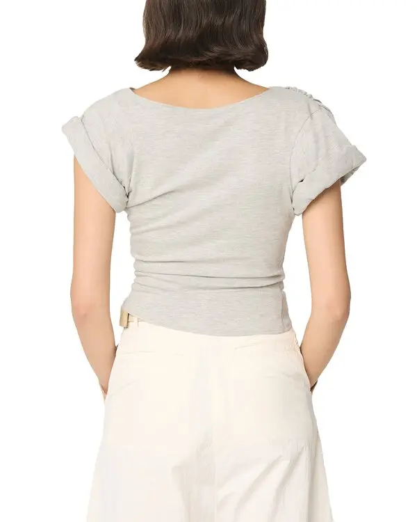 THE LINE BY K Francie Ruched Tee - Heather Grey