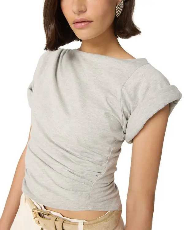 THE LINE BY K Francie Ruched Tee - Heather Grey