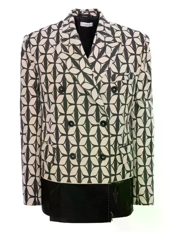 CUANNA Patterned Double-breasted Jacket - Neutrals