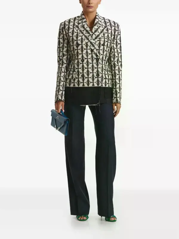 CUANNA Patterned Double-breasted Jacket - Neutrals