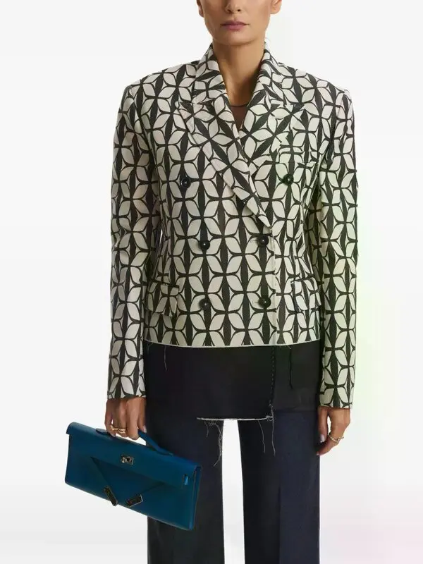 CUANNA Patterned Double-breasted Jacket - Neutrals