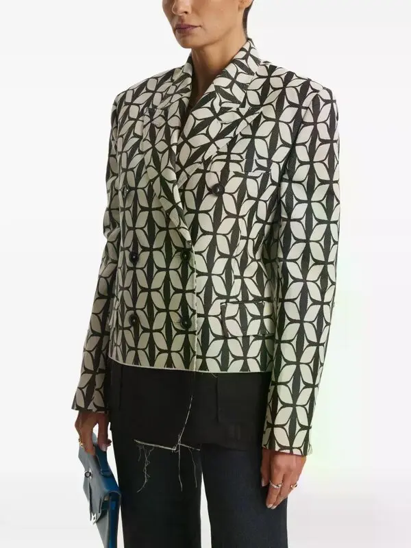 CUANNA Patterned Double-breasted Jacket - Neutrals