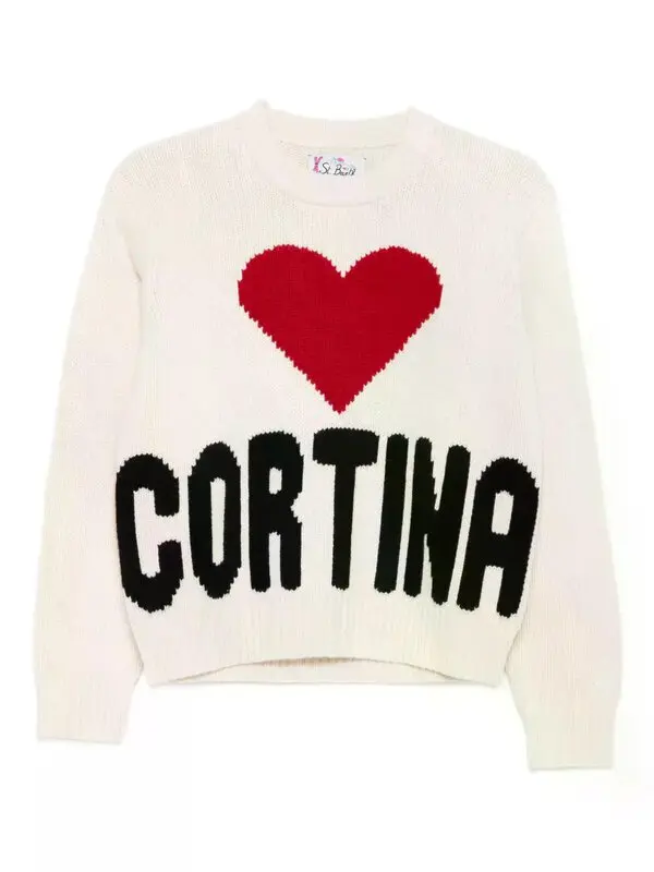 MC2 SAINT BARTH Kyla Heart Intarsia Sweater - Neutrals