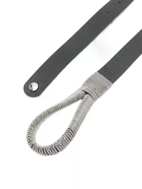 Orciani Chain-embellished Leather Belt