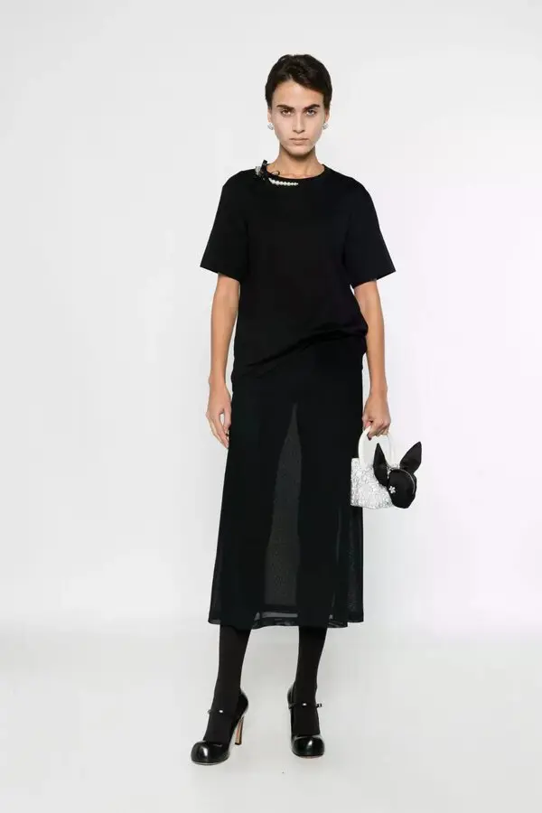 Simone Rocha Chain Pearl T-shirt