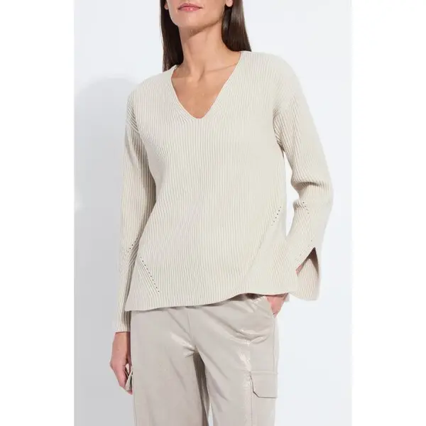 Lyssé Ximena Cozy V-neck Rib Sweater