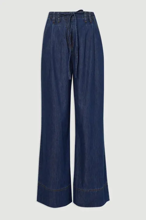 Karen Millen Wide Leg Denim Trousers