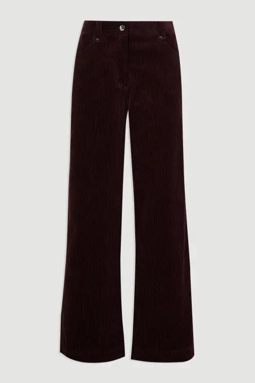 Karen Millen Cord Straight Leg Trousers