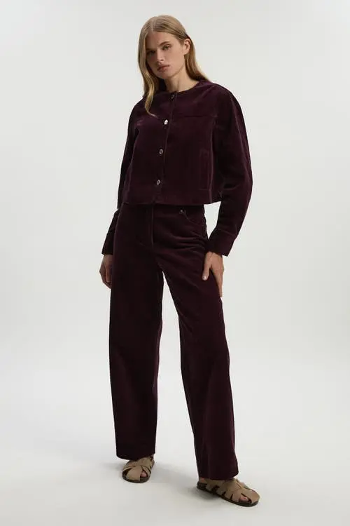 Karen Millen Cord Straight Leg Trousers