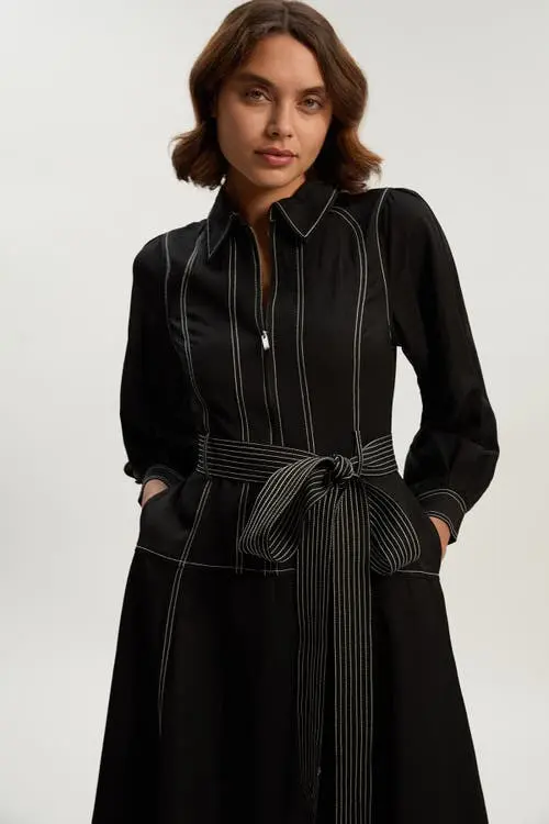 Karen Millen Twill Maxi Shirtdress