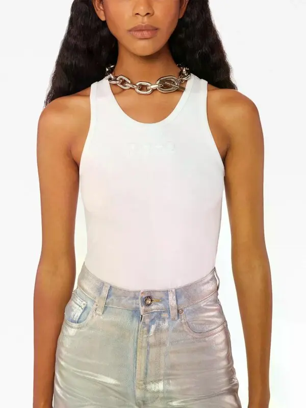 Rabanne Logo-devoré Cotton Tank Top