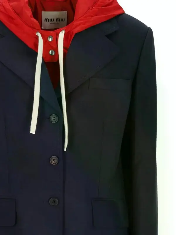 Miu Miu Hooded Wool Blazer