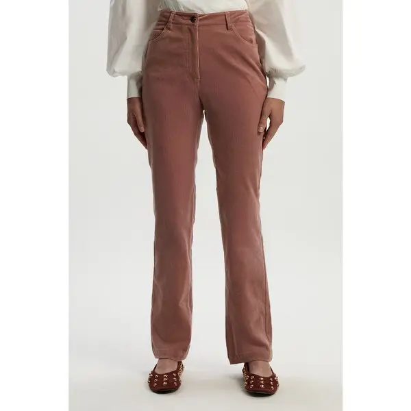 Karen Millen Stretch Cord Kickflare Jeans - Pink