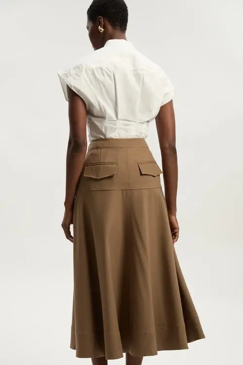 Karen Millen Viscose Blend Tailored Full Skirt