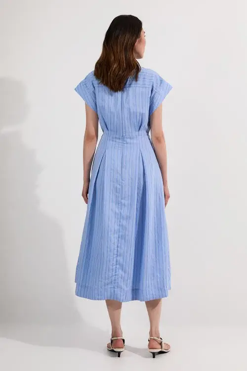 Karen Millen Belted Striped Midi Shirt Dress