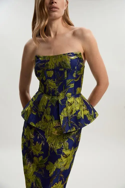 Karen Millen Floral Jacquard Petite Midi Pencil Dress In Multi - 40% Off |  Editorialist