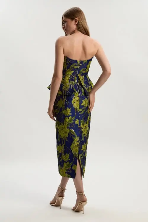orange knee length dress Orange Sasha Cut Out Bandage Midi Dress main image 1