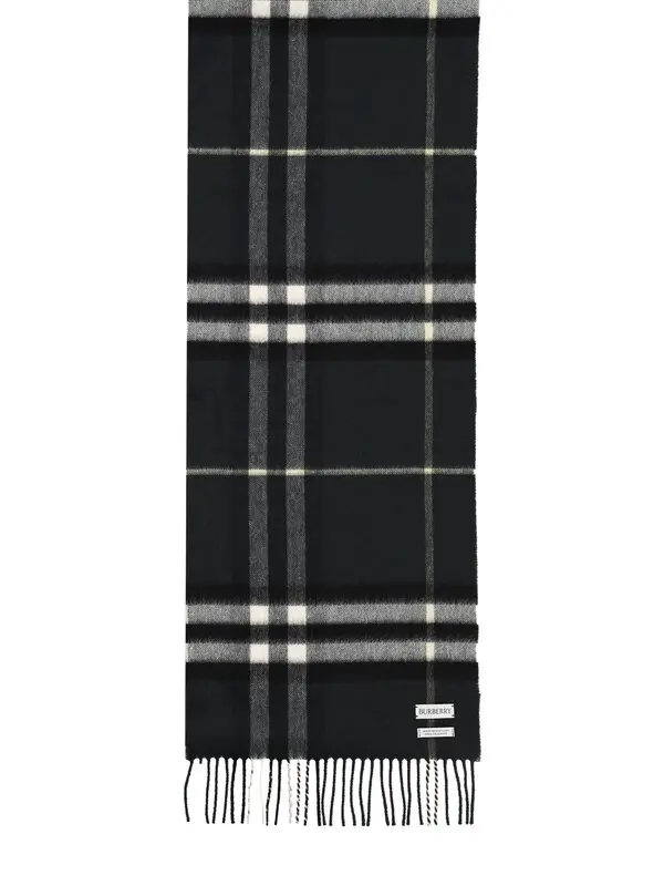 Burberry Cashmere Check Scarf - Black