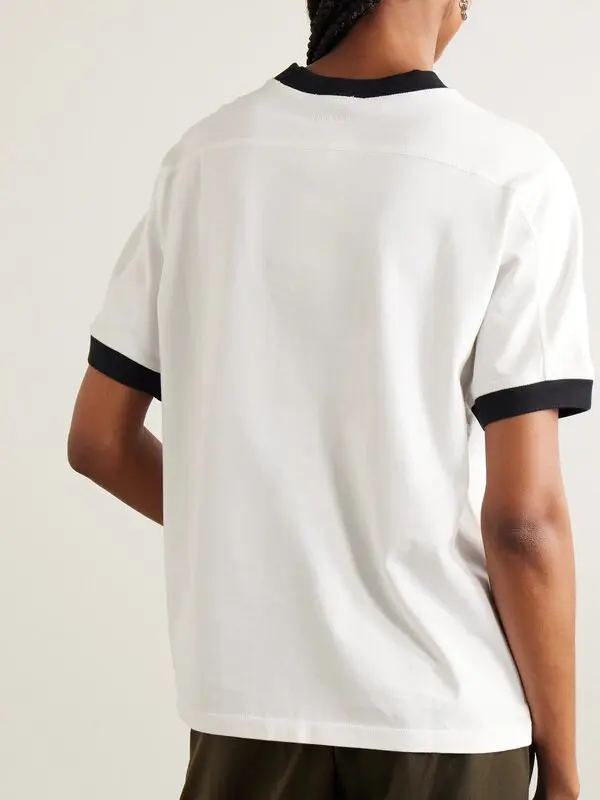 ANINE BING Jaylin Appliquéd Cotton-jersey T-shirt